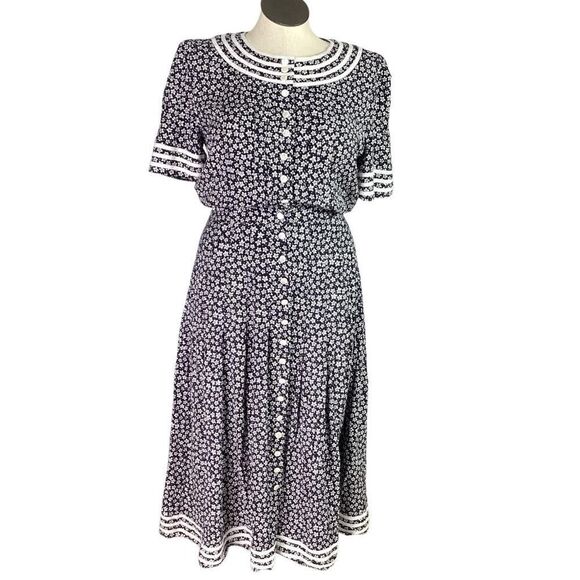 Kathy Lee | Dresses | Vintage Kathie Lee Dress Womens 4 Ditsy Floral ...